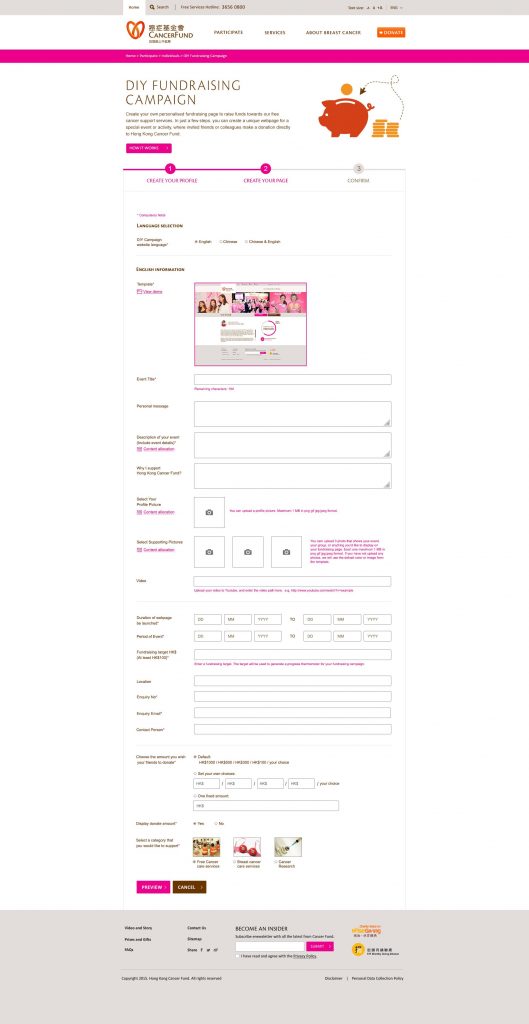 Build Your Own Fundraising Campaign for Cancer Fund Pink Revolution