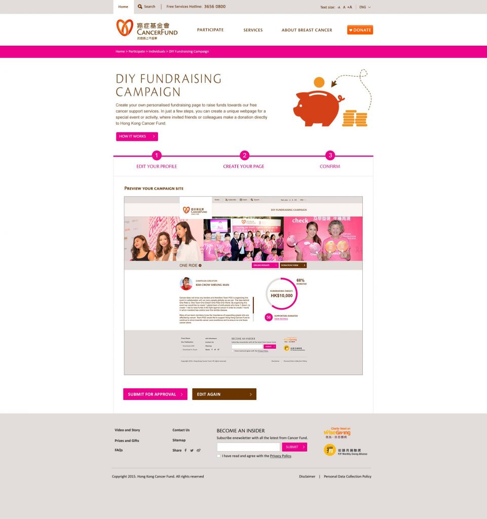 Build Your Own Fundraising Campaign for Cancer Fund Pink Revolution